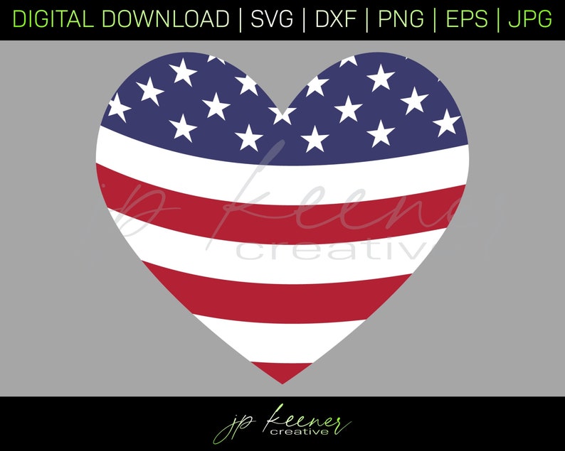 US Flag Heart SVG Bundle American Flag Heart Cut Files | Etsy