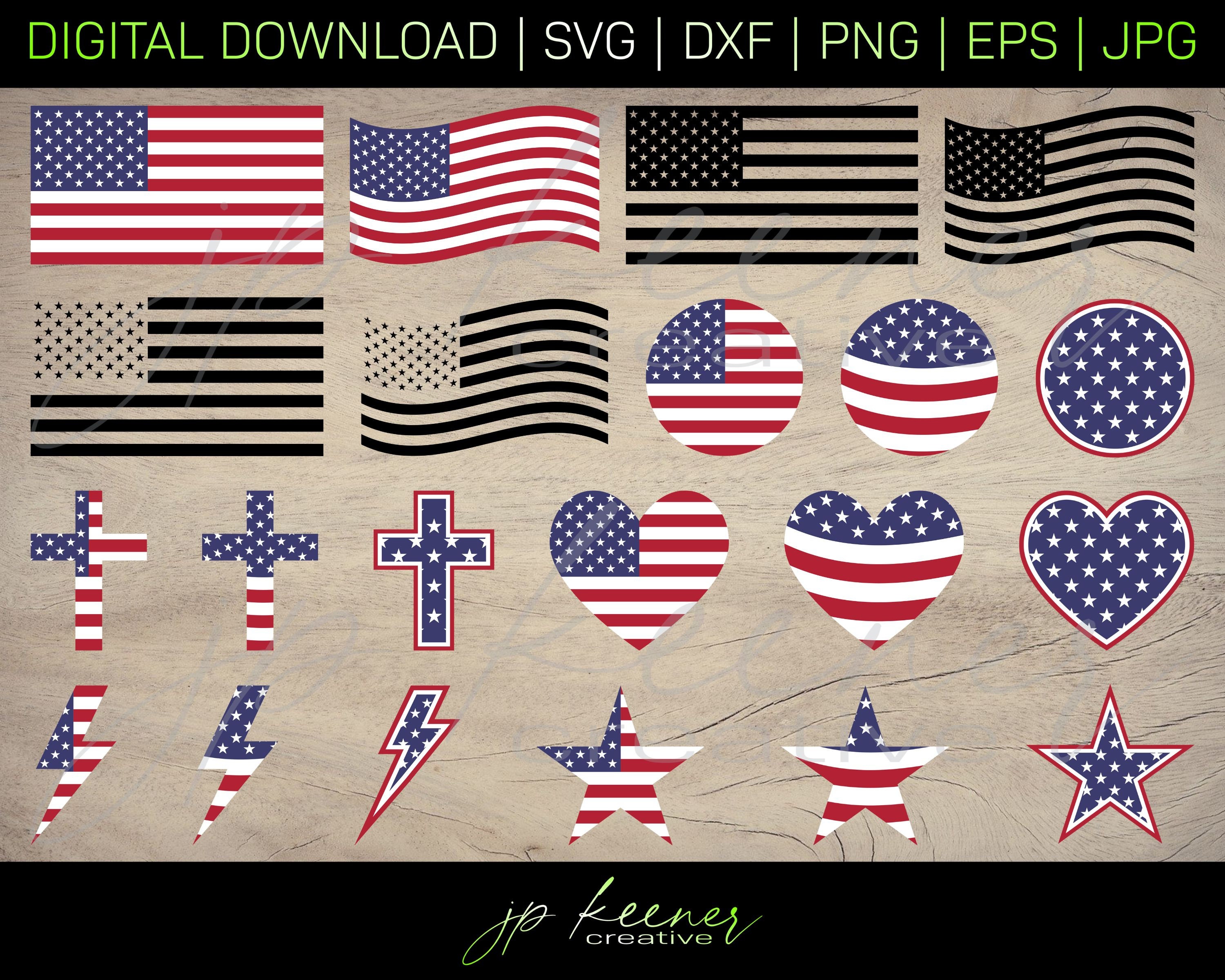 US Flag SVG Mega Bundle American Flag Cut Files American - Etsy