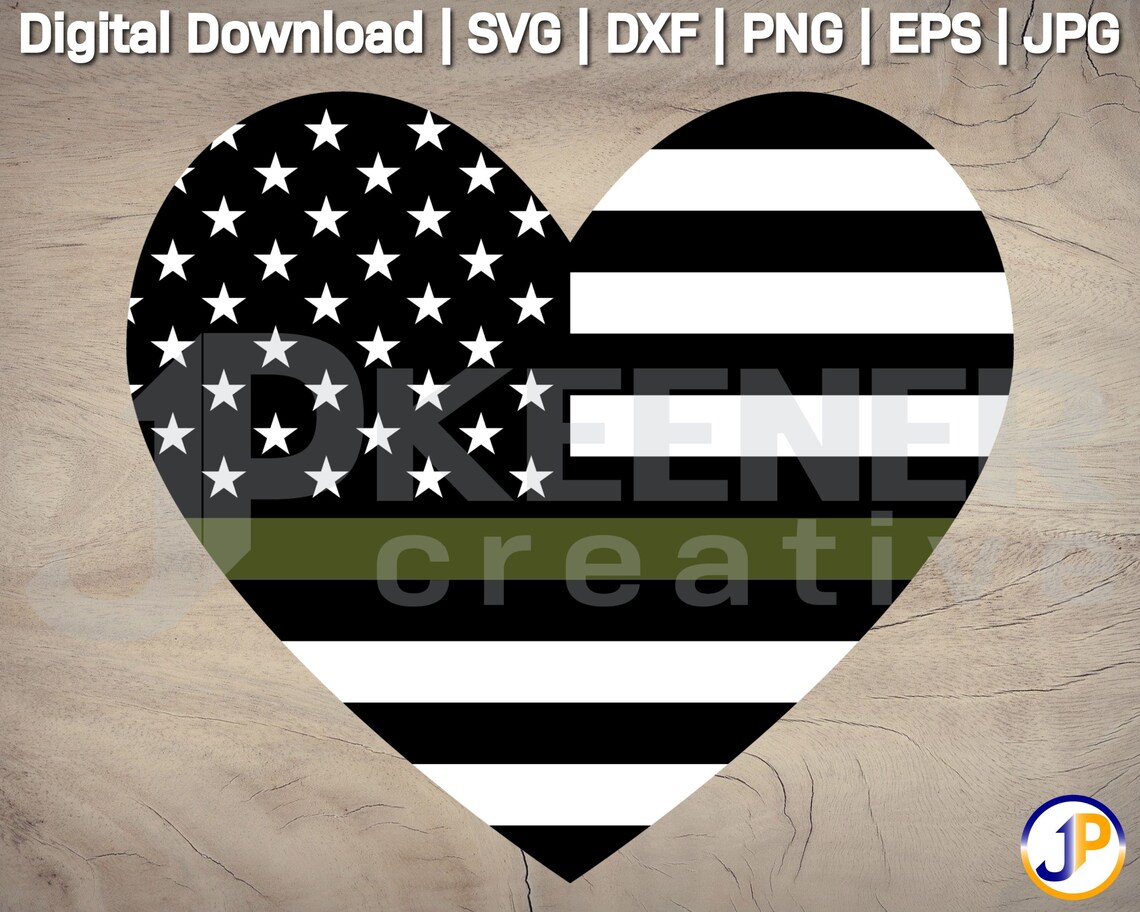 US Flag Military Heart SVG US Flag Military Heart Cut | Etsy