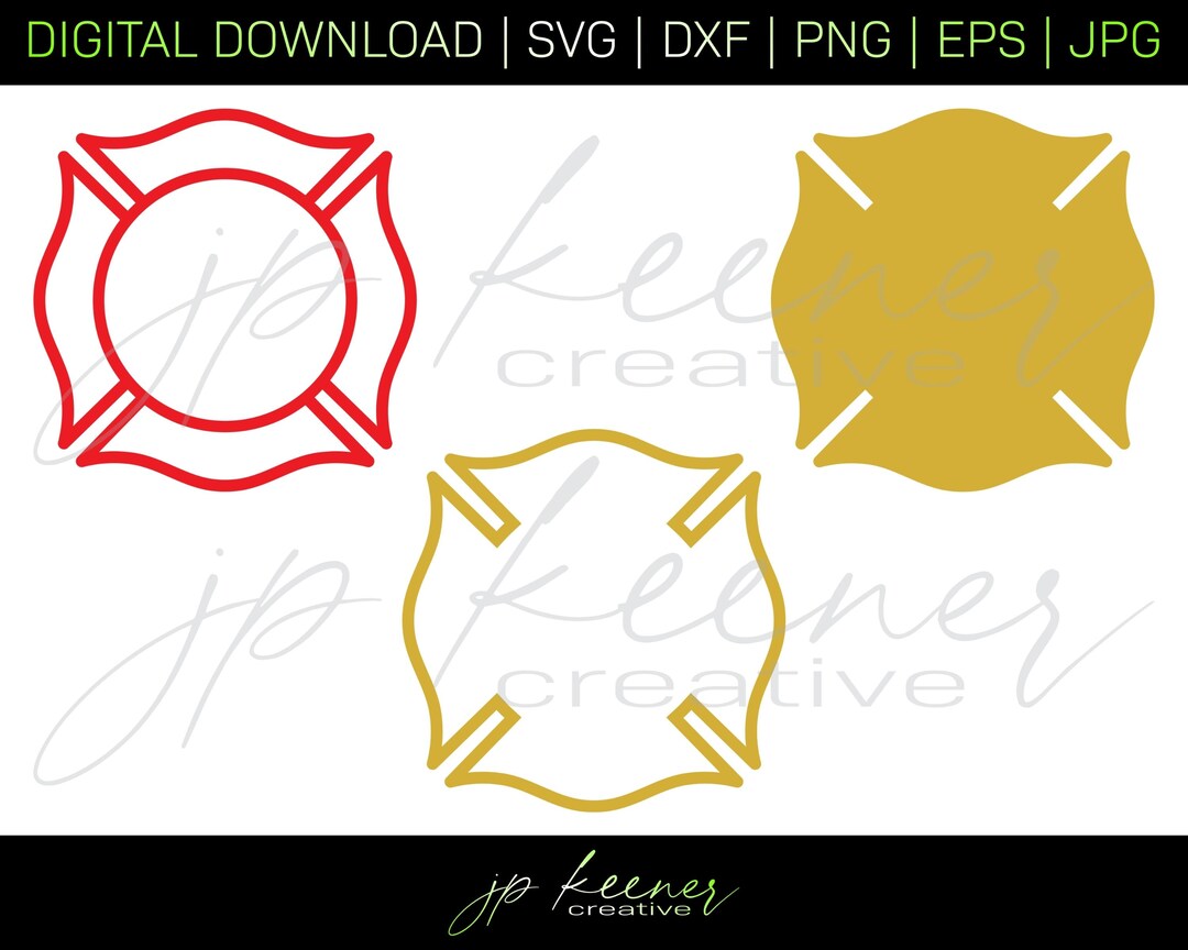 Firefighter Badge SVG Bundle Firefighter Cut Files Firefighter DXF ...