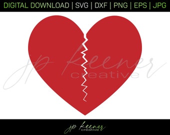 Broken Heart Svg | Etsy