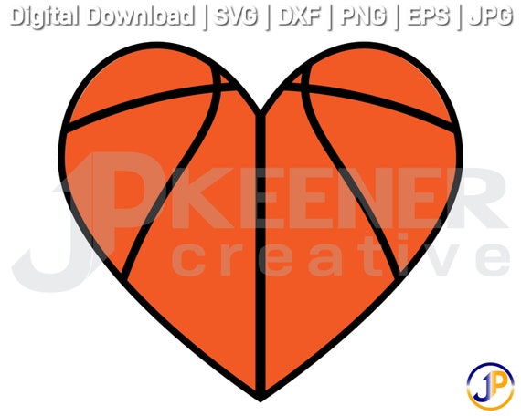 Basketball Heart SVG Basketball Heart Cut File Cricut | Etsy