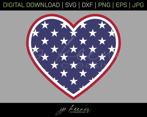 US Flag Heart SVG American Flag Heart Cut Files Patriotic | Etsy