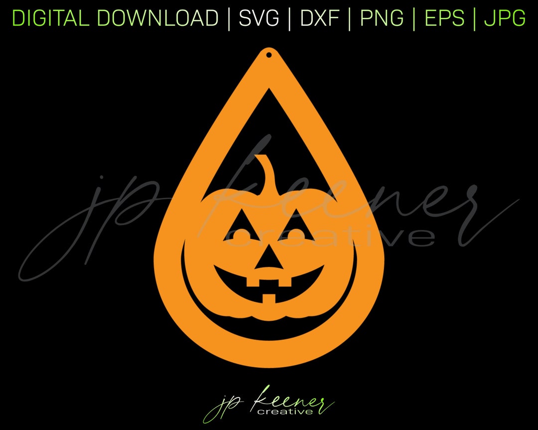 Teardrop Jack-o-lantern Earring SVG Earring Cut Files - Etsy