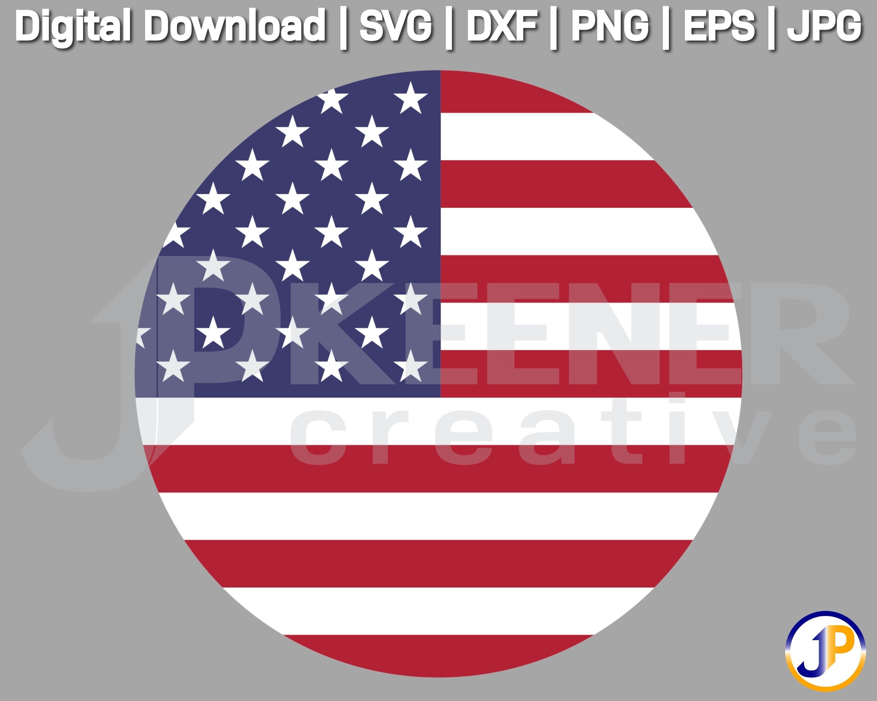 US Flag Circle SVG US Flag Circle Cut File American Flag | Etsy