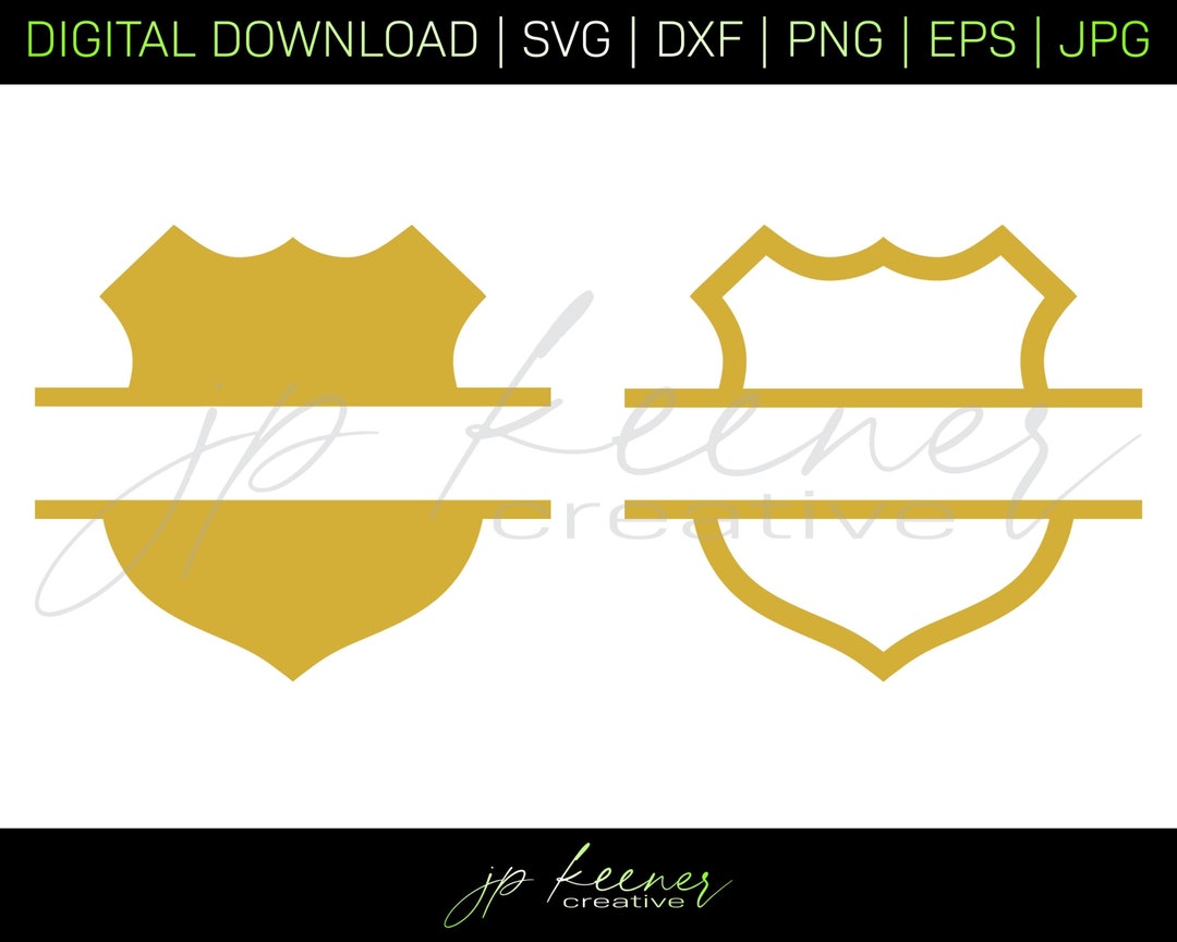 Split Police Badge SVG Set Split Police Badge Cut Files Split Police ...
