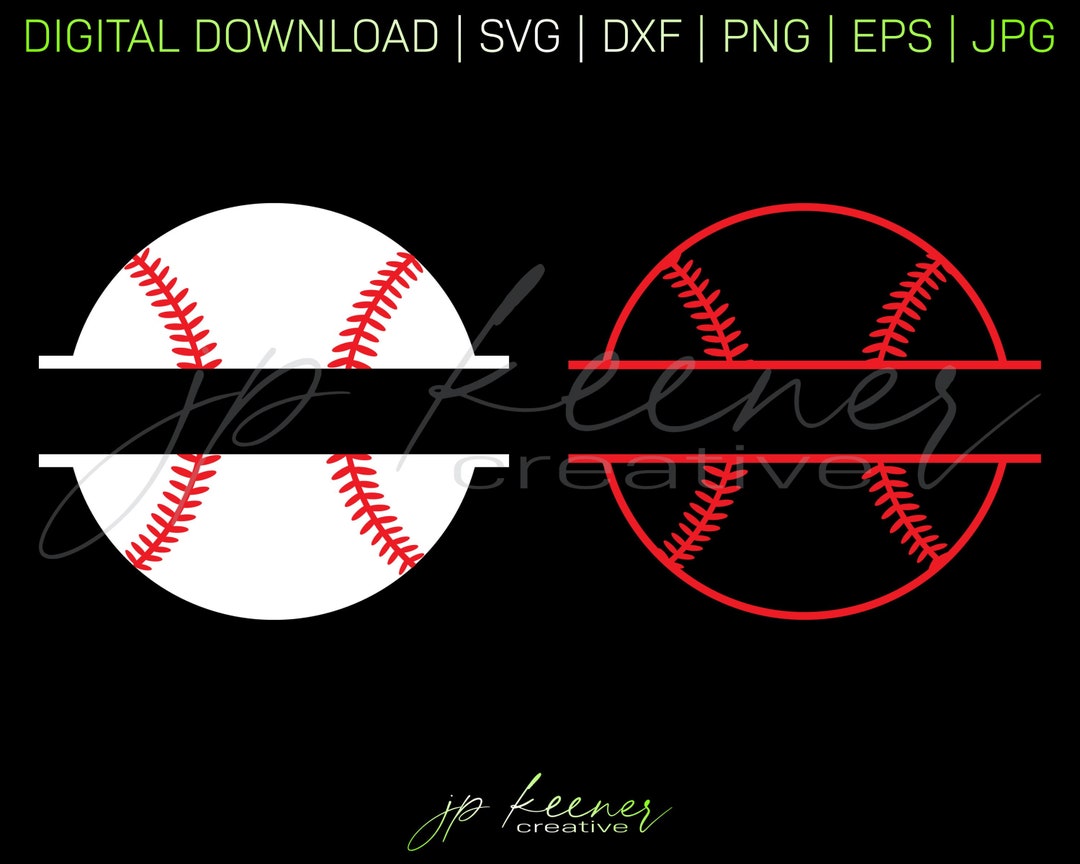Split Baseball SVG Set Split Baseball Cut Files Split Baseball DXF Set ...