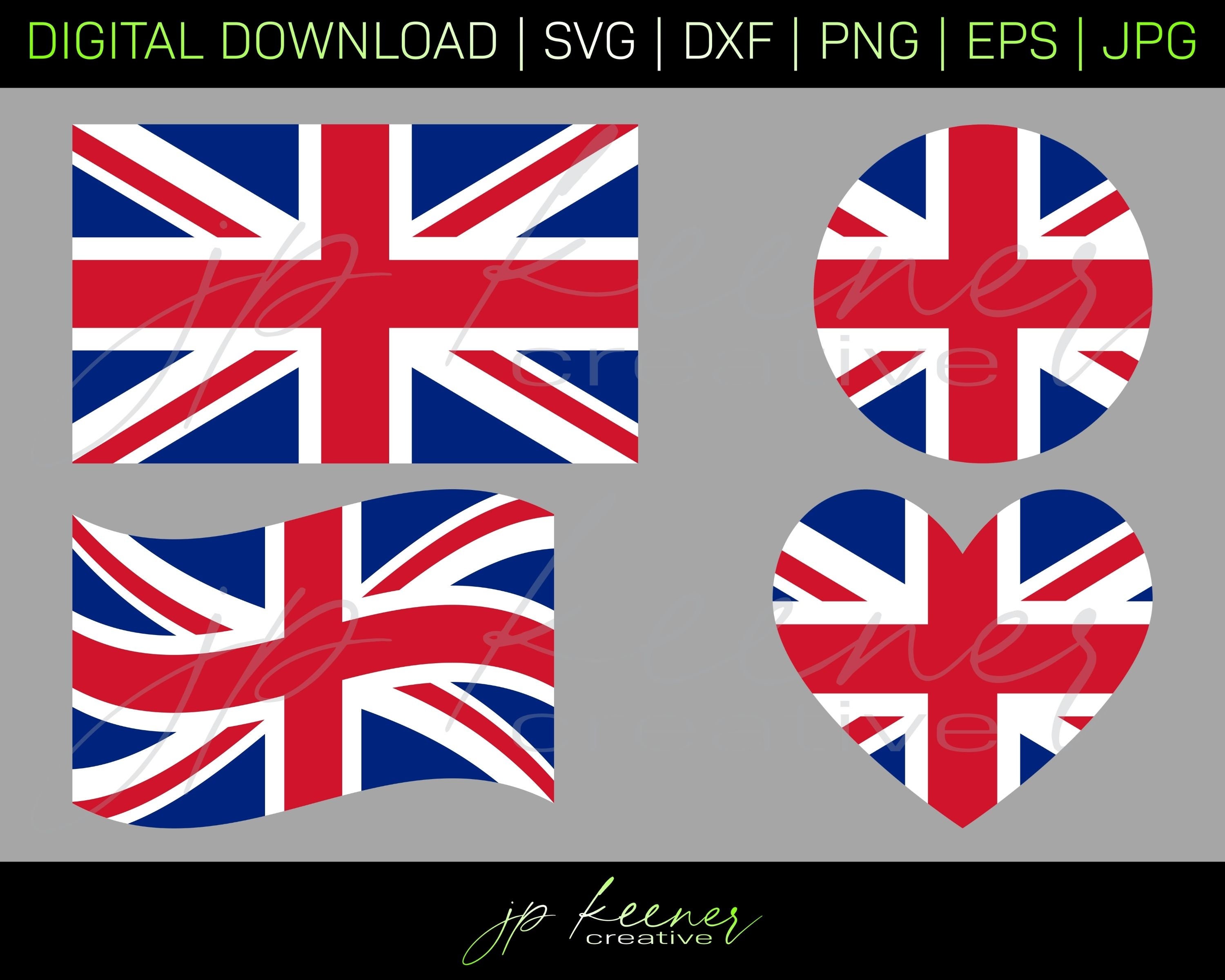 UK Flag SVG Bundle Union Jack SVG Great Britain Flag Cut - Etsy