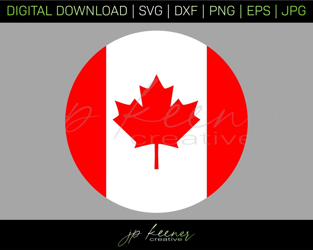Canada Flag Circle SVG Canada Flag Circle Cut File Cricut Design ...