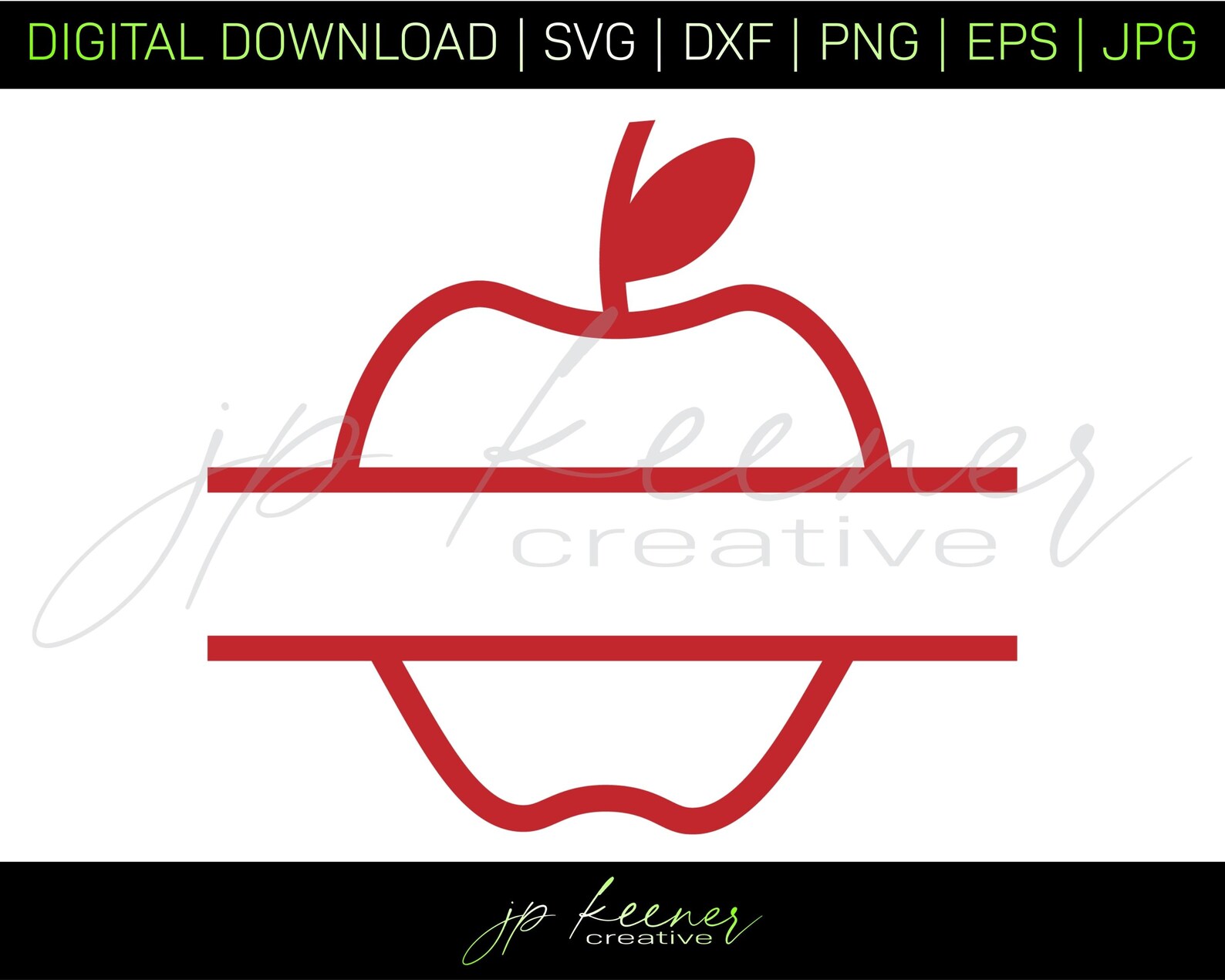Split Apple SVG Split Apple Cut Files Apple DXF Teacher | Etsy
