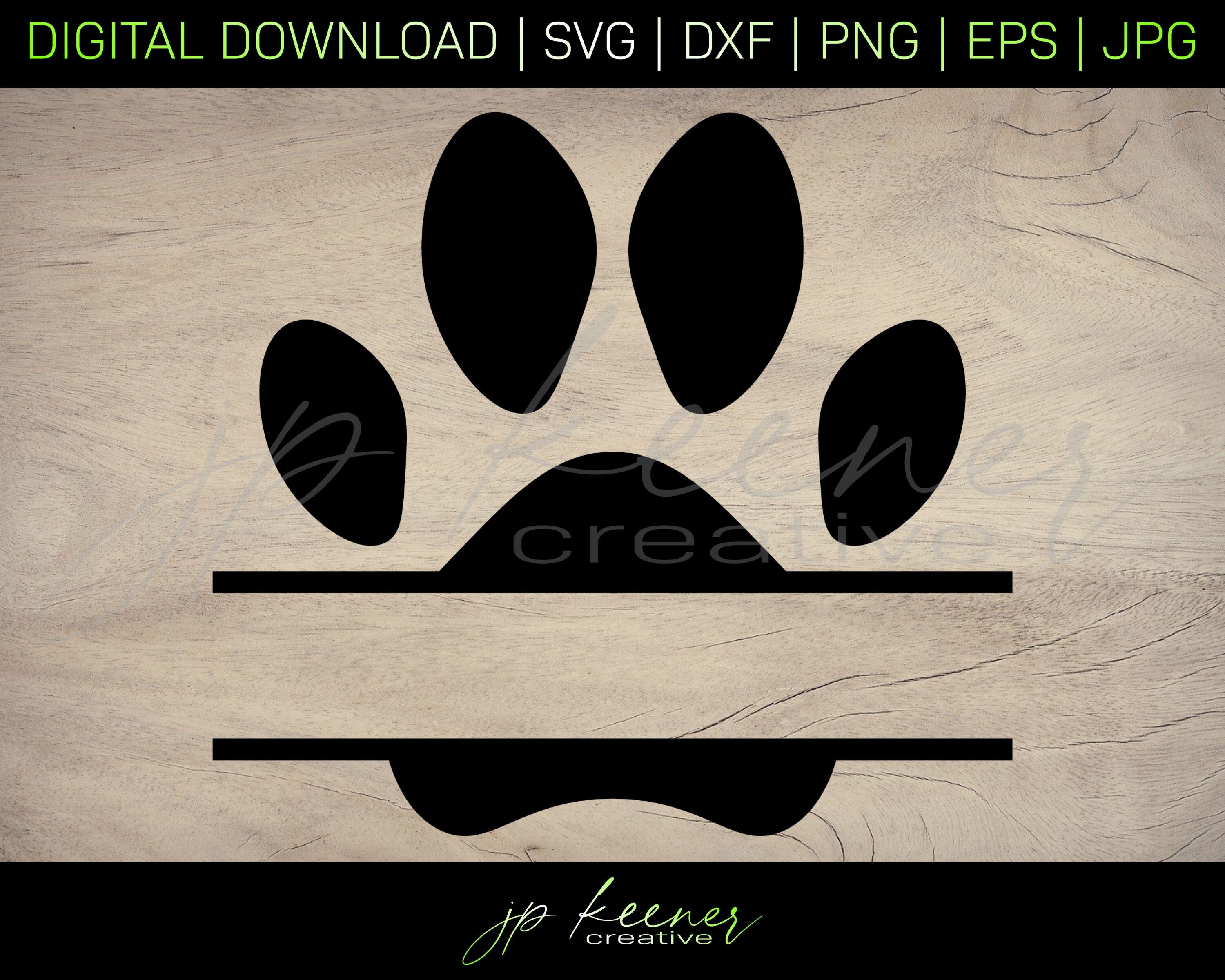 Split Paw Print SVG Paw Print Cut Files Paw Print DXF - Etsy Australia