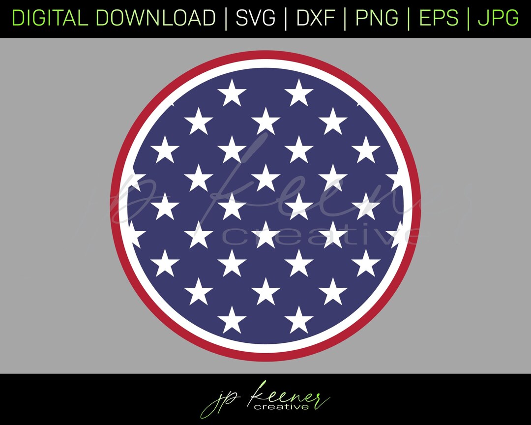 US Flag Circle SVG American Flag Cut Files Patriotic Circle DXF Cricut ...