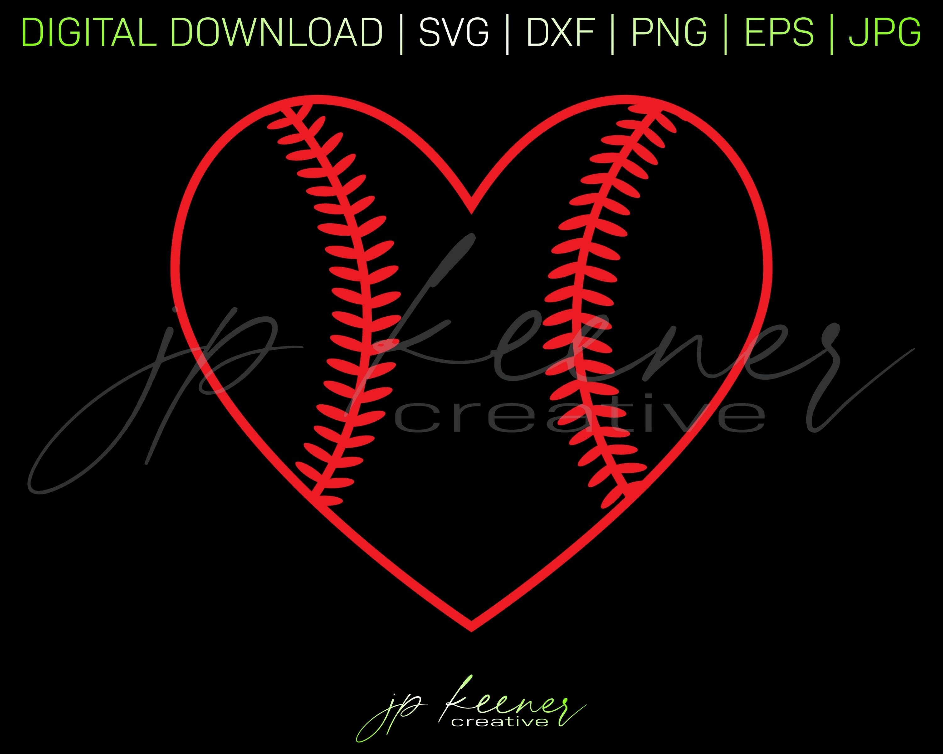 Baseball Heart SVG Set Baseball Heart Cut Files Baseball - Etsy