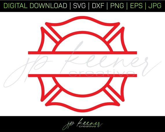 Split Firefighter Badge SVG Firefighter Badge Cut Files | Etsy