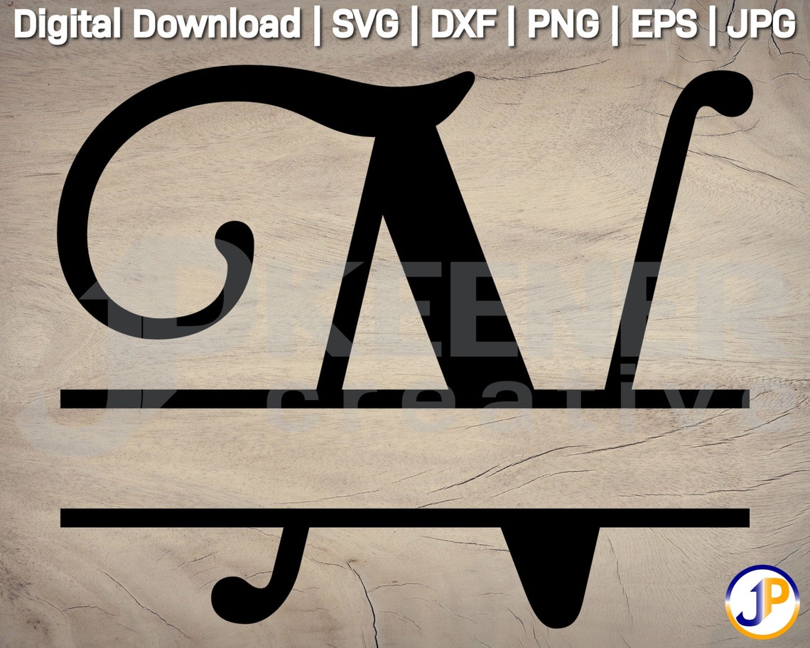 Split Monogram N SVG Split Monogram | Etsy