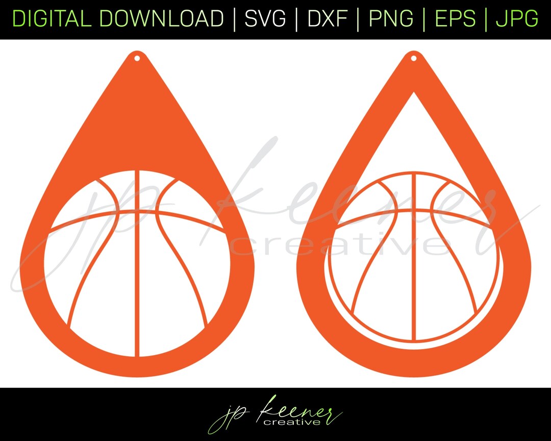 Teardrop Basketball Earring SVG Set Basketball Earring Cut Files ...
