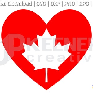Heart With Maple Leaf SVG Heart With Maple Leaf Cut Files | Etsy