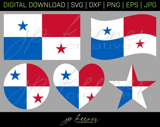 Panama Flag Panamanian Vector .eps, .dxf, .svg .png. Vinyl Cutter Ready ...