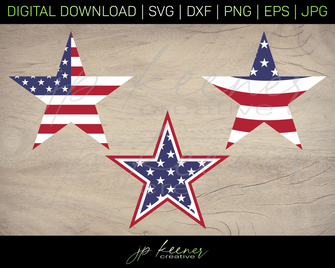 US Flag Star SVG Bundle American Flag Star Cut Files - Etsy