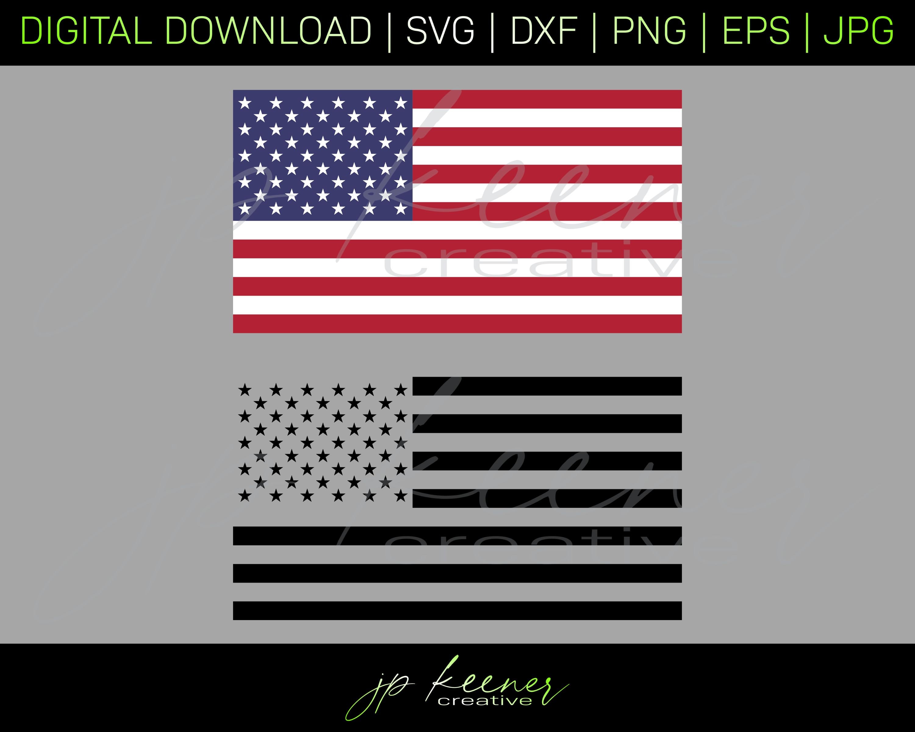 US Flag SVG Set American Flag Cut Files American Flag DXF - Etsy