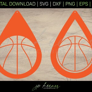Teardrop Basketball Earring SVG Set Basketball Earring Cut Files ...