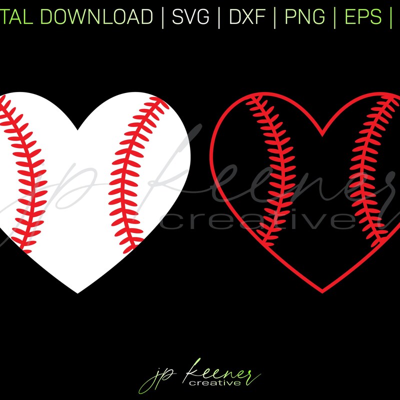 Baseball Heart Svg - Etsy