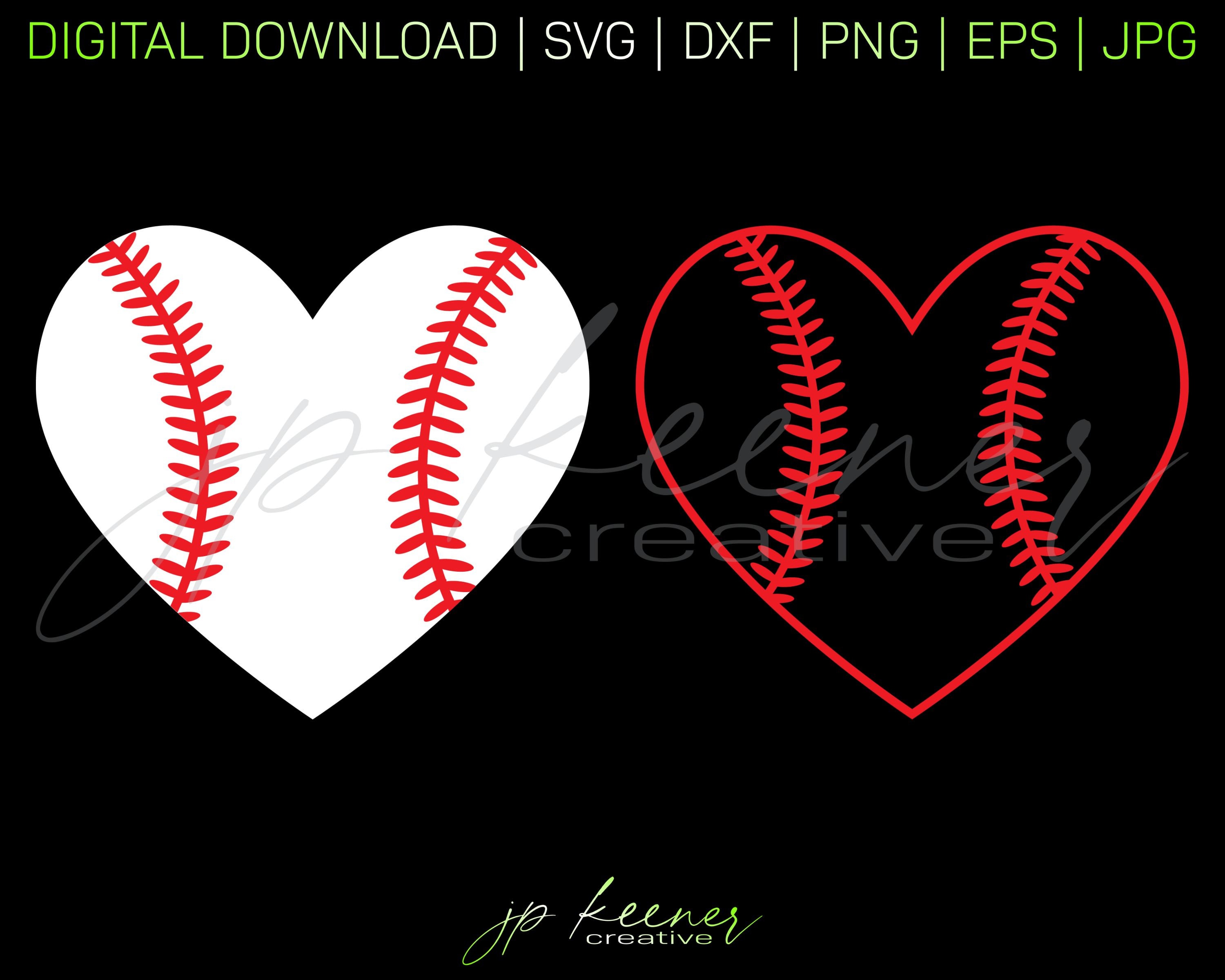 Baseball Heart SVG Set Baseball Heart Cut Files Baseball - Etsy