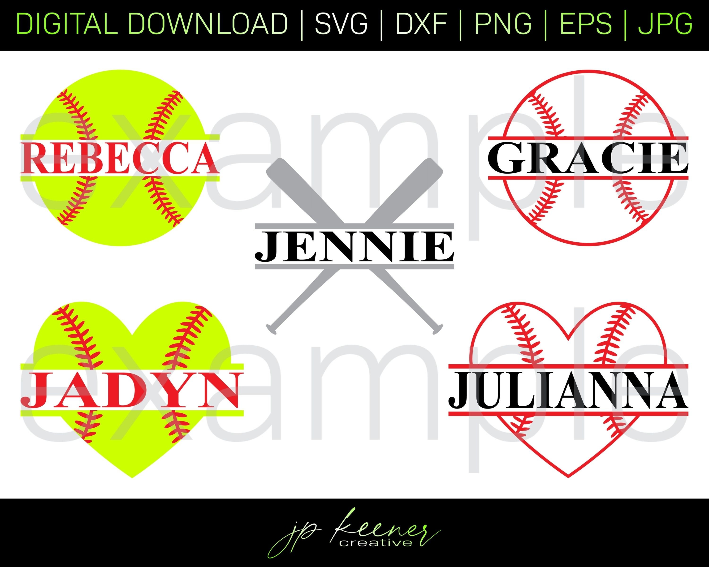 Split Softball SVG Bundle Split Softball Cut Files Split | Etsy