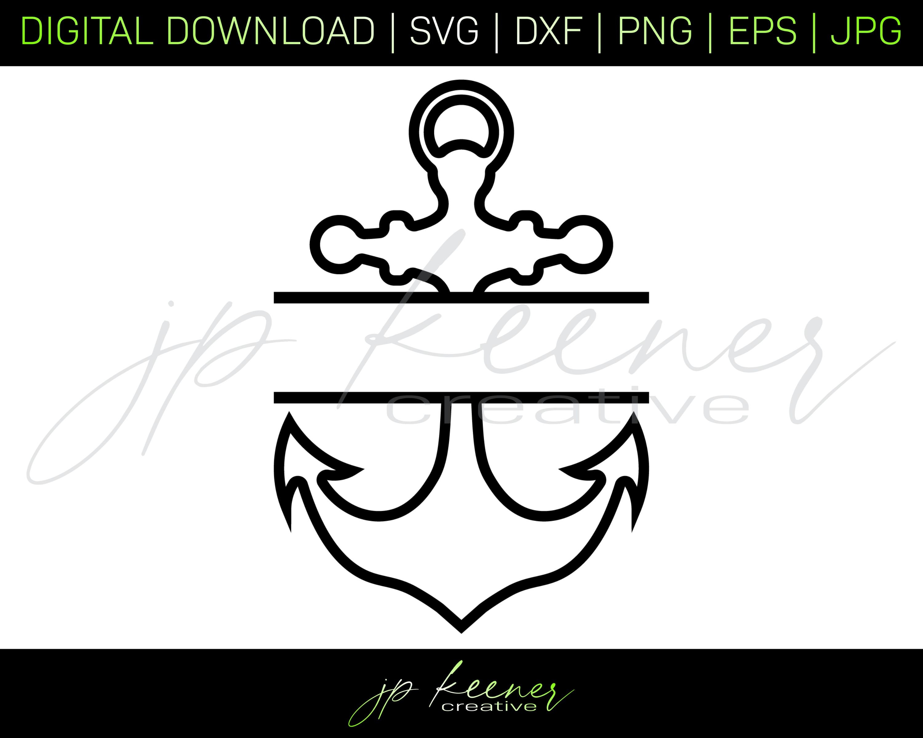 Split Anchor SVG Set Anchor Cut Files Anchor DXF Anchor - Etsy