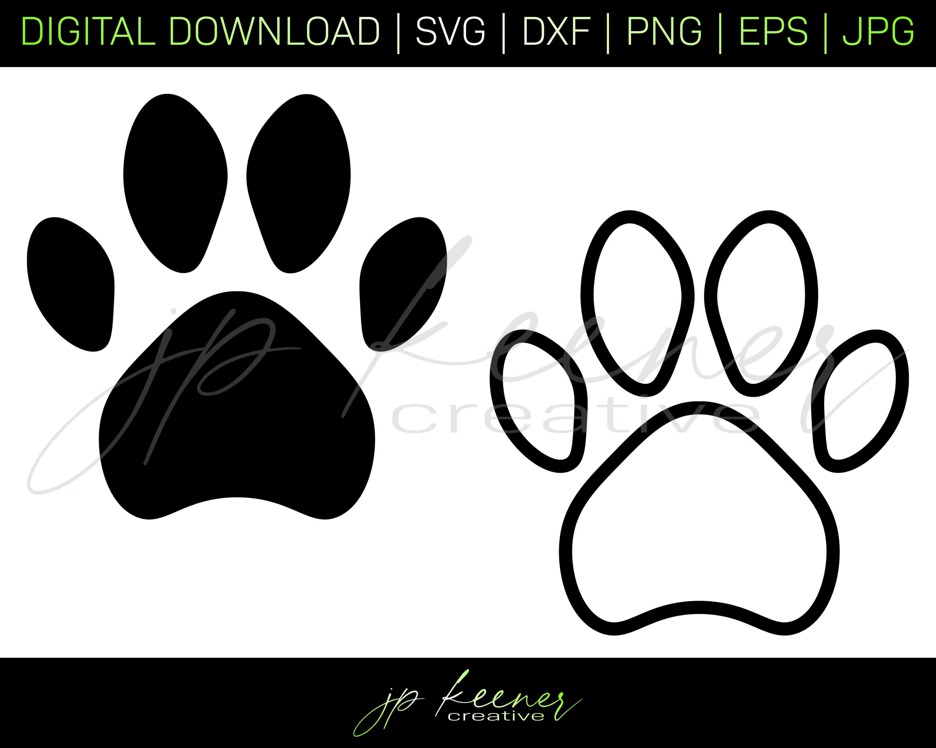 Paw Print SVG Set Paw Print Cut Files Paw Print DXF Paw - Etsy Hong Kong