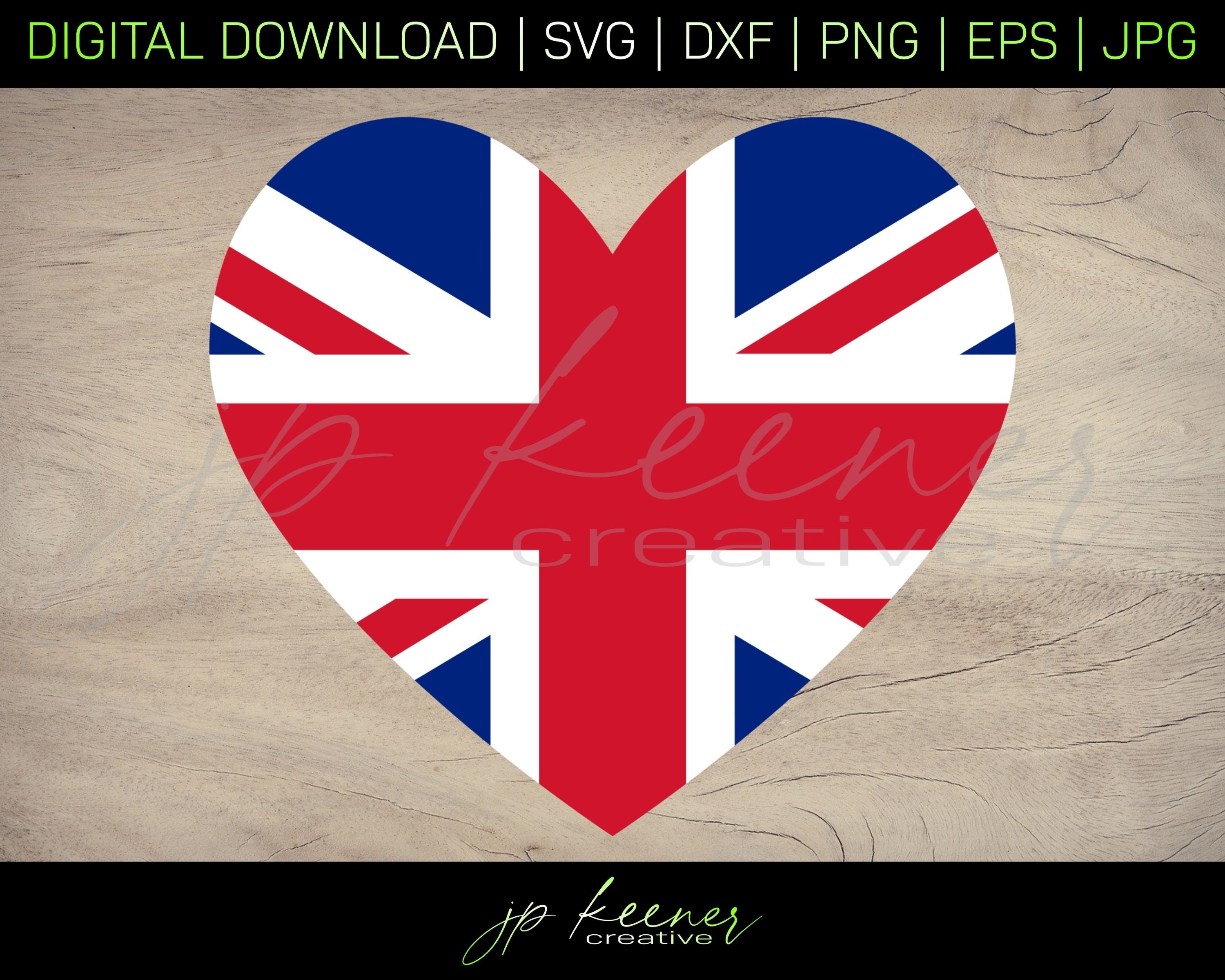 UK Flag Heart SVG Union Jack SVG Great Britain Flag Cut - Etsy