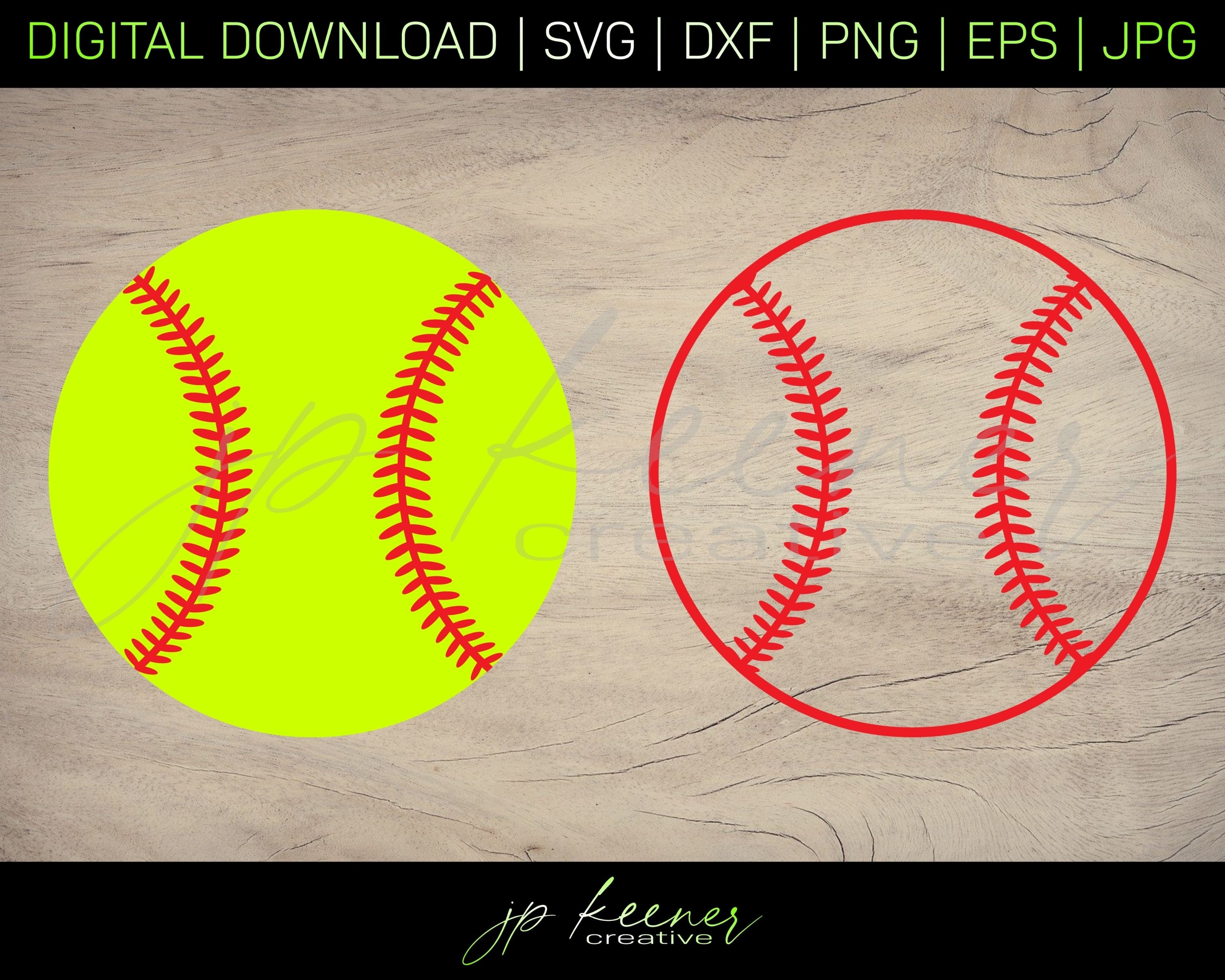 Softball SVG Set Softball Cut Files Softball DXF Set - Etsy