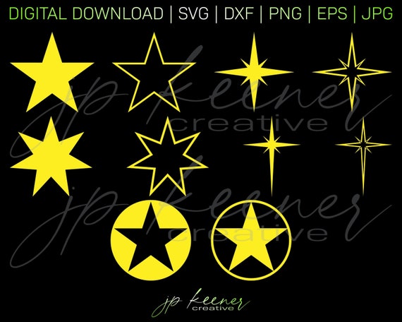 Star SVG Bundle Star Cut Files Star DXF Bundle Star PNG | Etsy