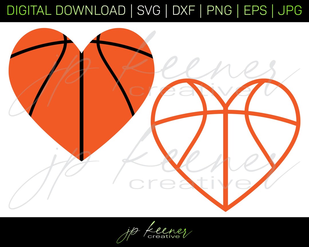 Basketball Heart SVG Set Basketball Cut Files Basketball DXF Basketball PNG Cricut Design ...