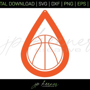 Teardrop Basketball Earring SVG Set Basketball Earring Cut Files ...