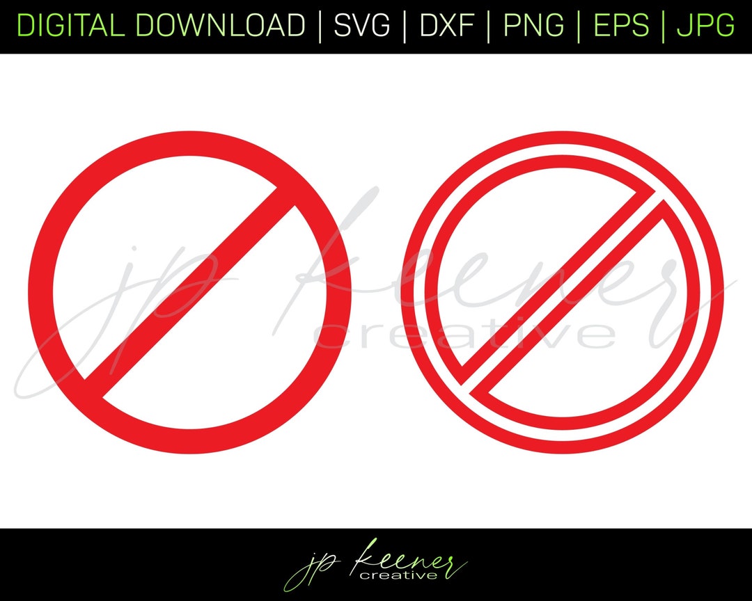No Symbol SVG Set No Symbol Cut Files No Symbol DXF No Sign SVG Cricut ...