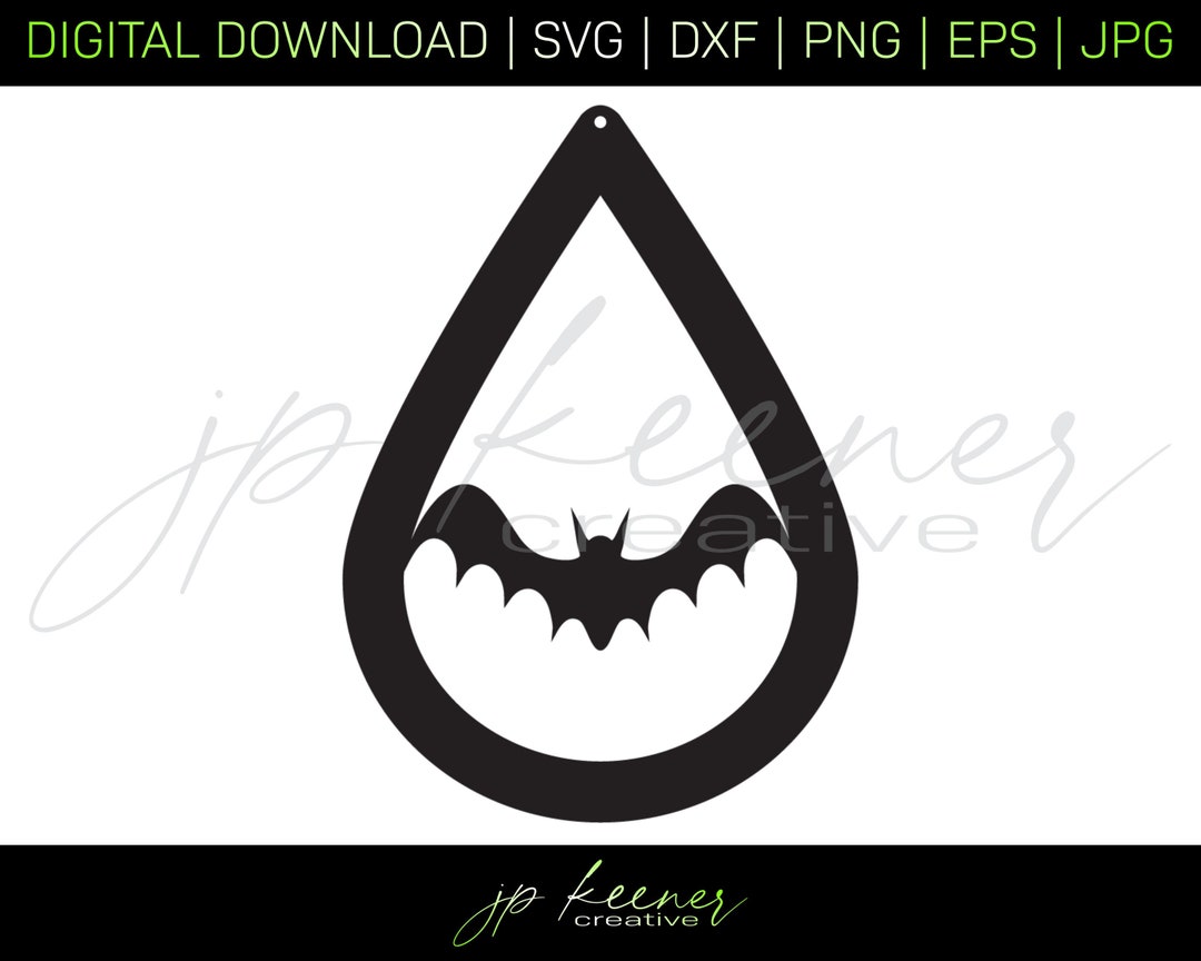 Teardrop Bat Earring SVG Earring Cut Files Earring DXF Halloween ...
