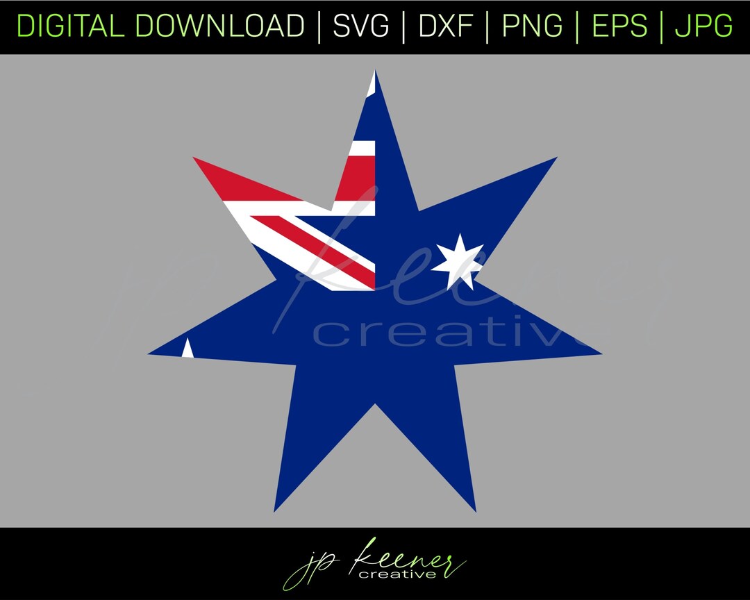 Australia Flag Star SVG Australia Flag Star Cut Files Australian Flag ...
