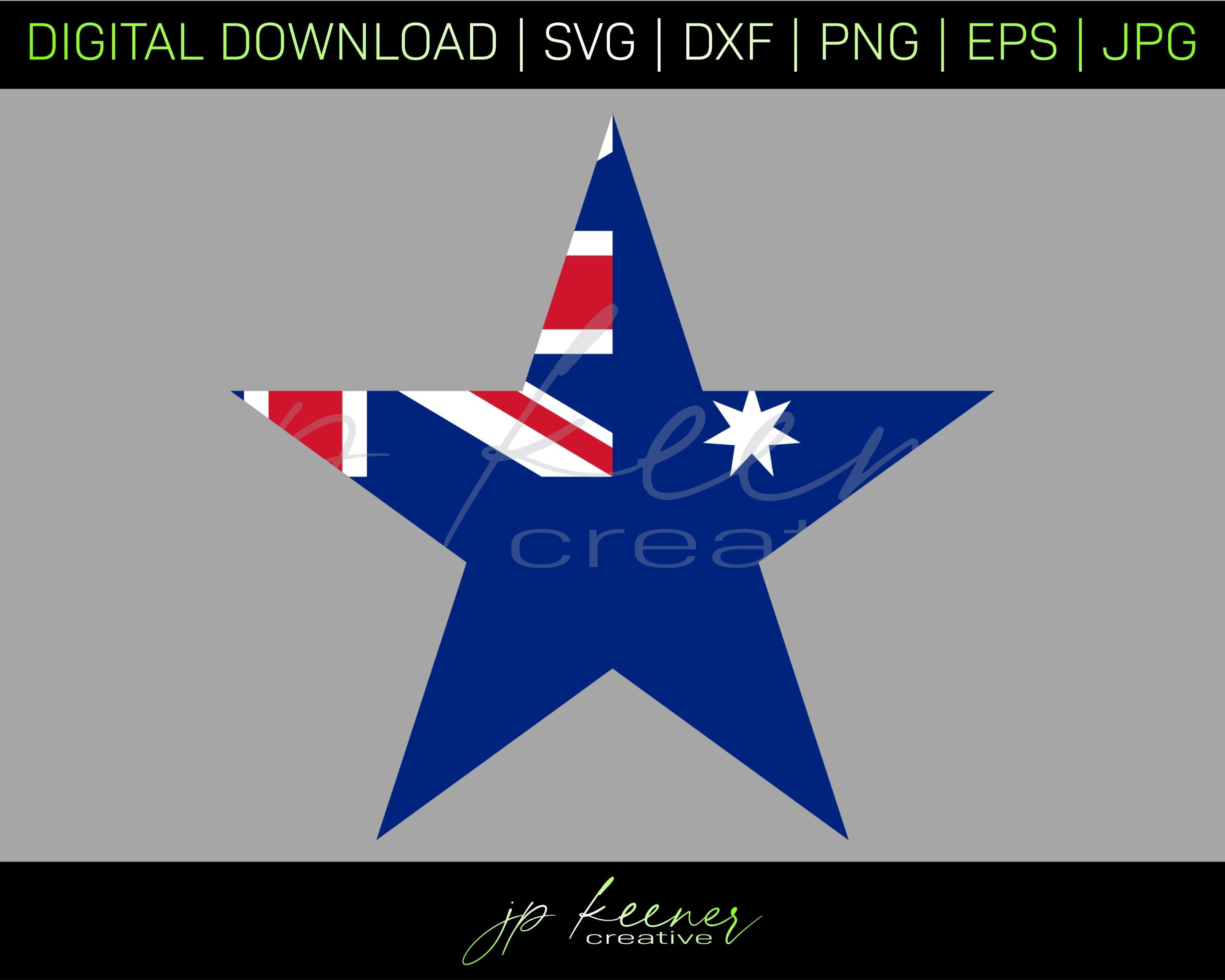 Australia Flag Star SVG Australia Flag Star Cut Files - Etsy