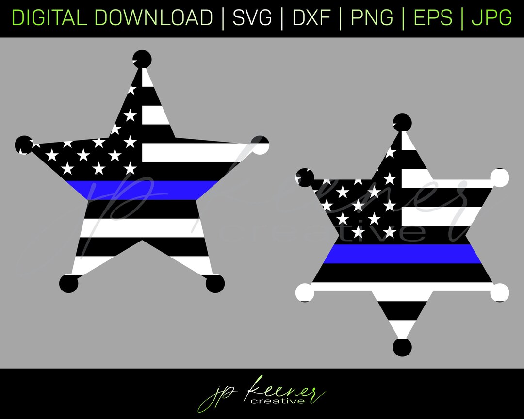 US Flag Sheriff Badge SVG Set Sheriff Badge Cut Files Sheriff Badge DXF Cricut Design Silhouette ...