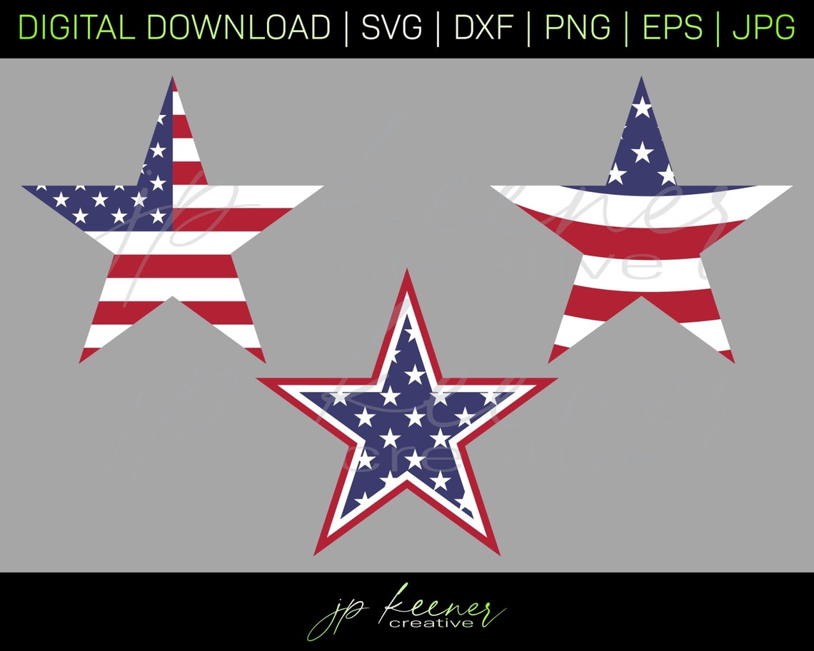 US Flag Star SVG Bundle American Flag Star Cut Files | Etsy