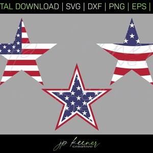 US Flag Star SVG Bundle American Flag Star Cut Files Patriotic Star SVG ...