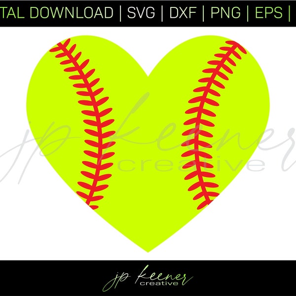 Softball Heart - Etsy
