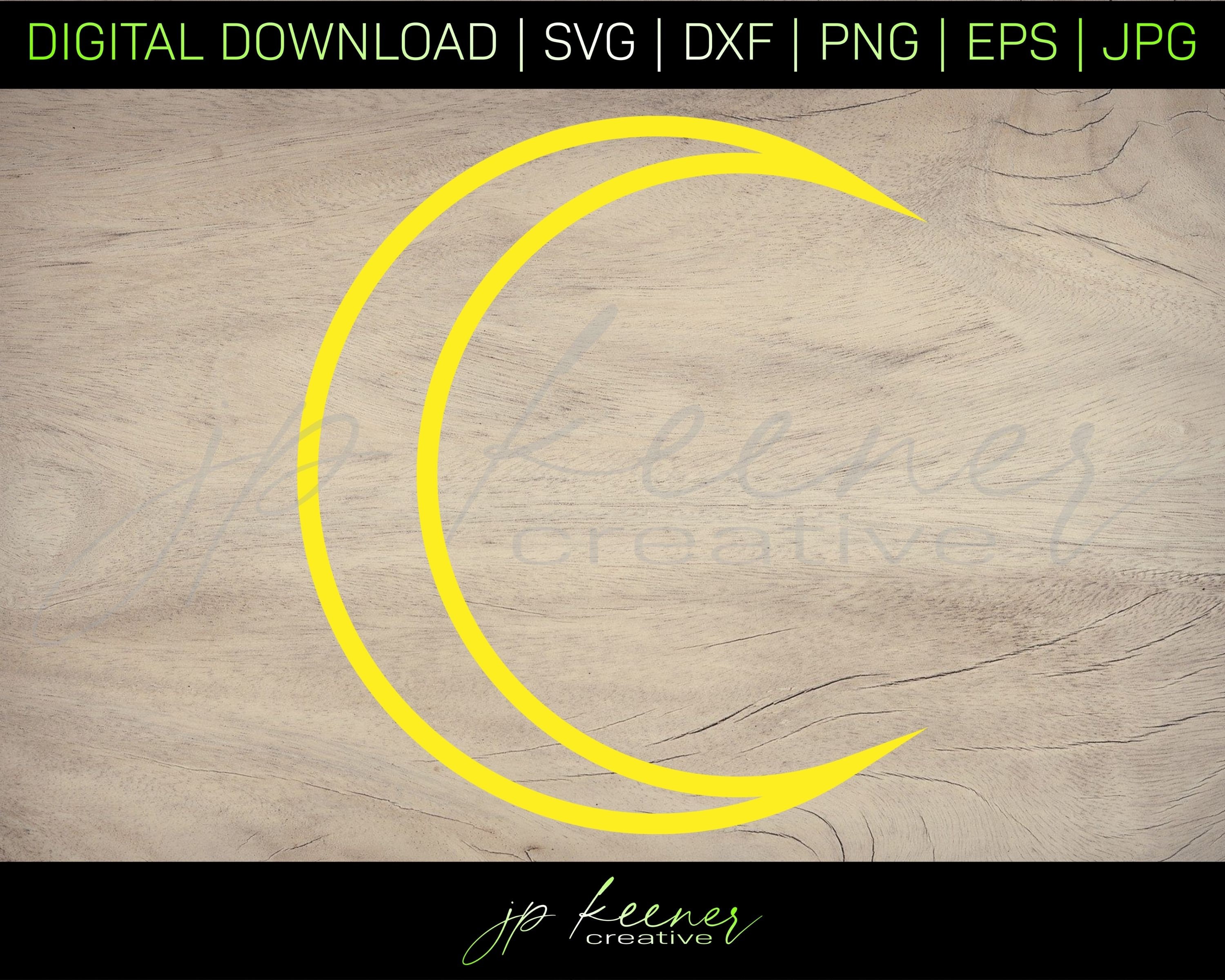 Crescent Moon SVG Crescent Moon Cut File Crescent Moon DXF - Etsy