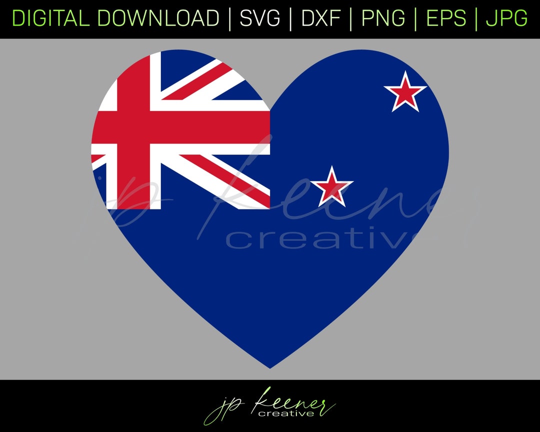 New Zealand Flag Heart SVG New Zealand Flag Cut Files New Zealand Flag ...