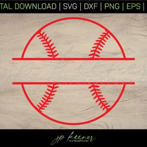 Split Softball SVG Split Softball Cut Files Split Softball DXF Softball ...