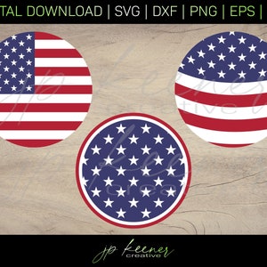 US Flag Circle SVG Bundle American Flag Cut Files Patriotic SVG Bundle ...