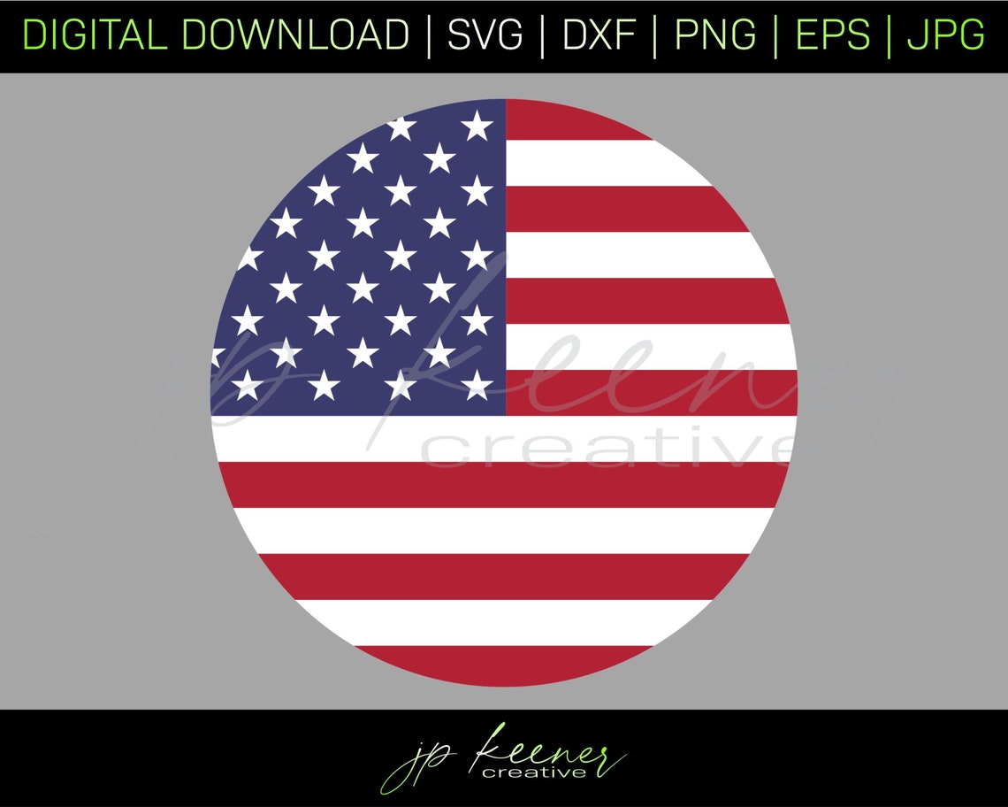 US Flag Circle SVG US Flag Circle Cut File American Flag - Etsy