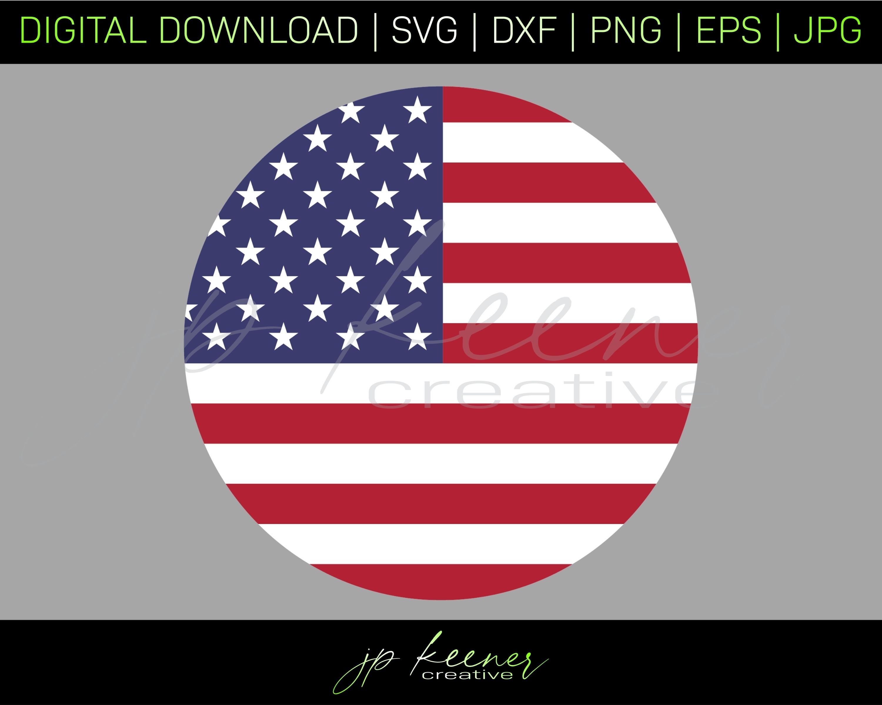 US Flag Circle SVG US Flag Circle Cut File American Flag - Etsy