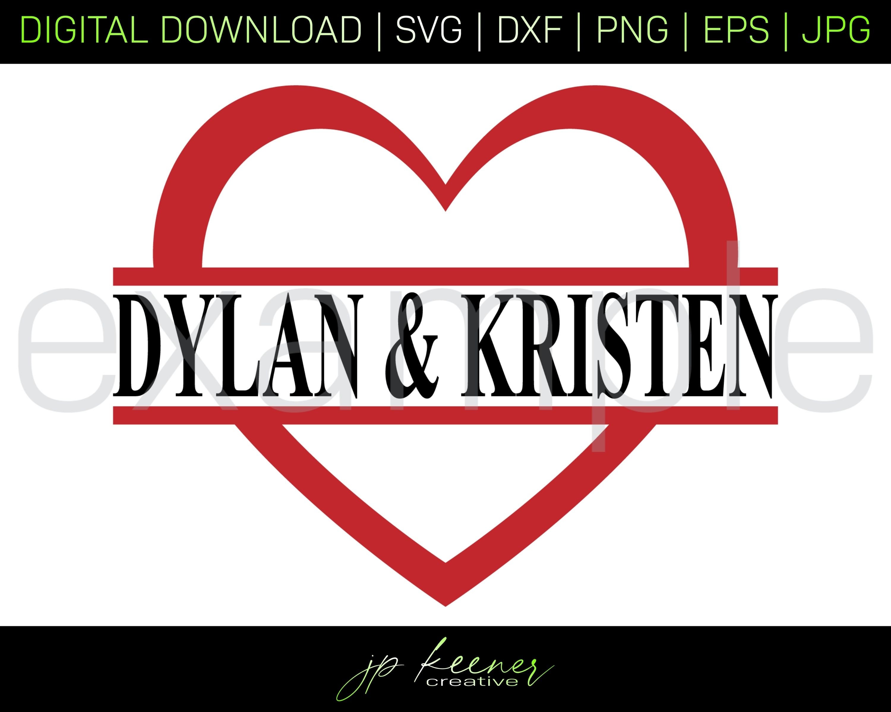 Split Heart SVG Set Split Heart Cut Files Split Heart DXF | Etsy